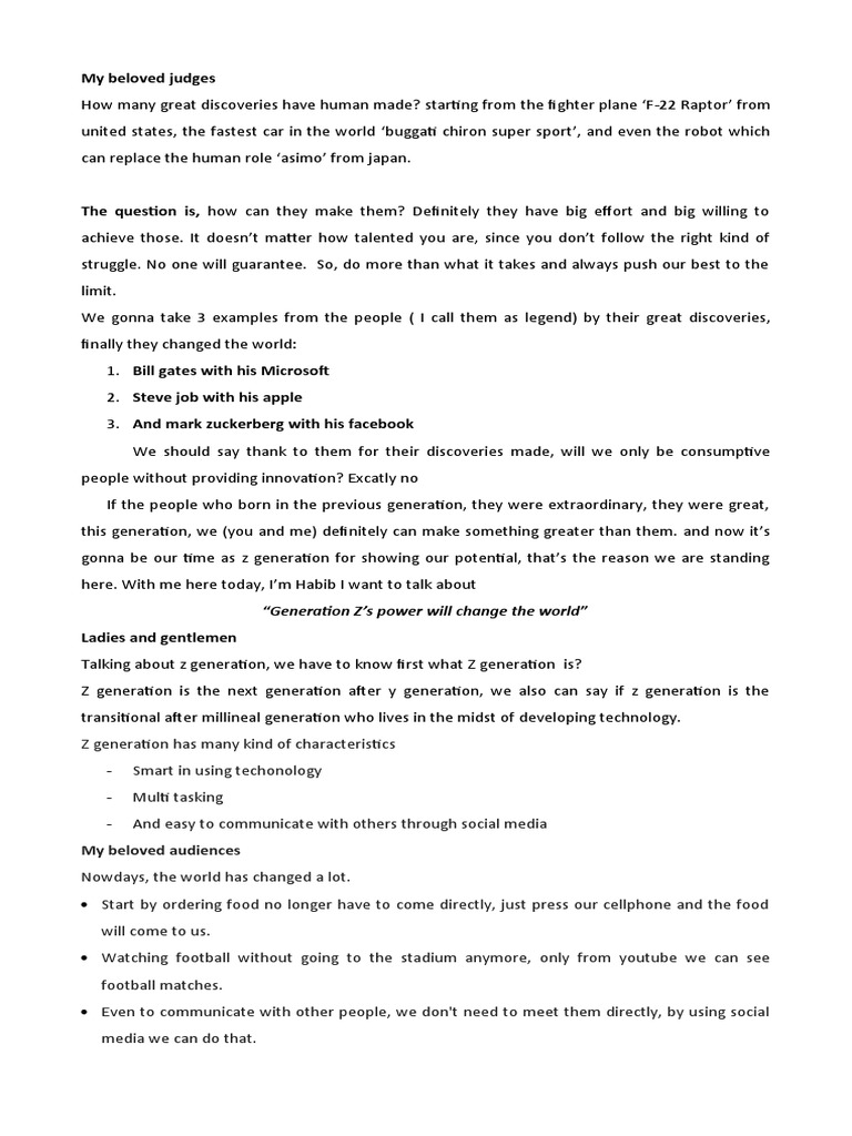 My Beloved Judges: "Generation Z's Power Will Change The World" | PDF ...