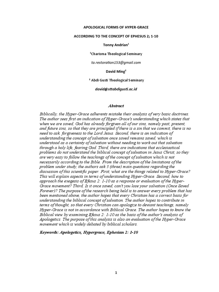 Hypergrace MENDELEY - 20201216110520 | PDF | Grace In Christianity | Jesus