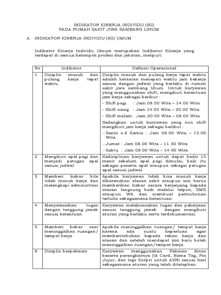 Definisi Operasional Iki 2021 | PDF