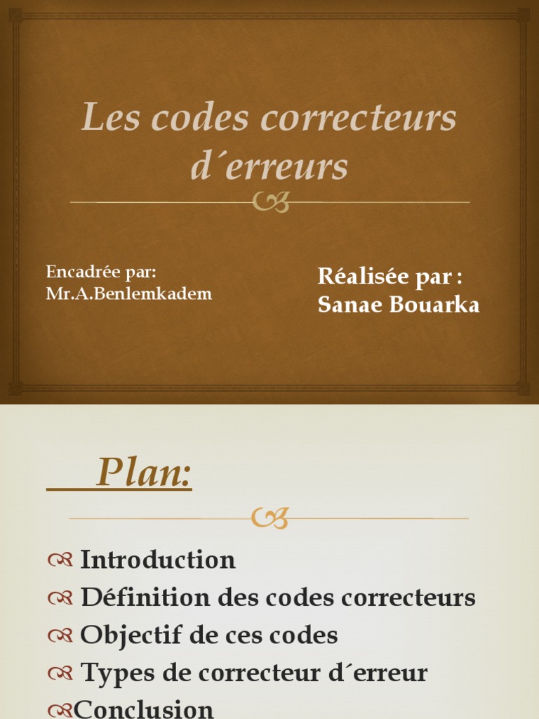 Les Codes Correcteurs D Erreurs | PDF | Détection et correction des erreurs | Informatique théorique
