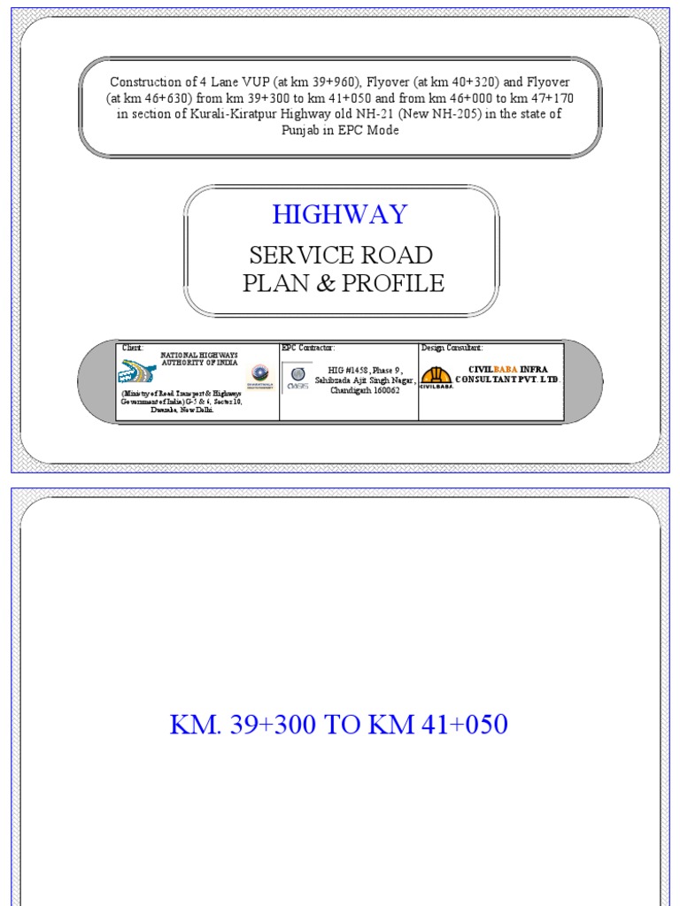 Highway: Service Road Plan & Profile | PDF | Road | Infrastructure