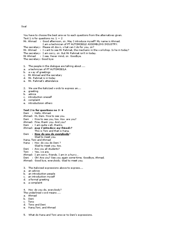 Soal Introduction 1 | PDF