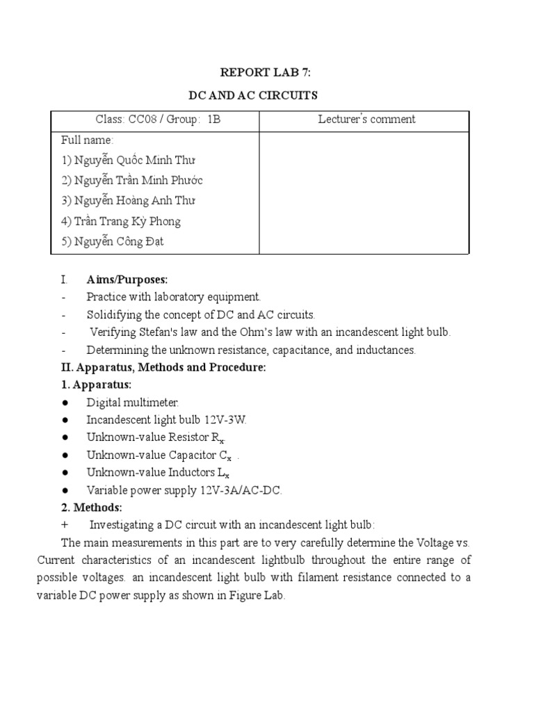 Class: CC08 / Group: 1B Lecturer s comment Full name: 1) Nguyễn Quốc Minh Thư 2) Nguyễn Trần ...