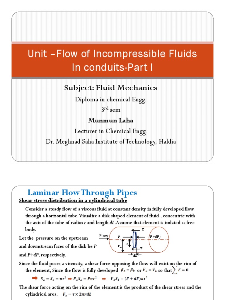 Fluid Mechanics - Module 4 - Part1 | PDF | Fluid Dynamics | Reynolds Number