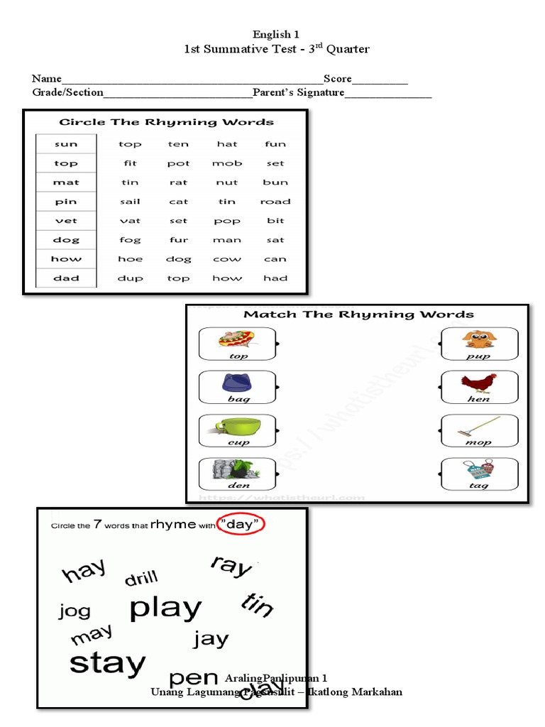 First Summative Test 3rd qUARTER | PDF