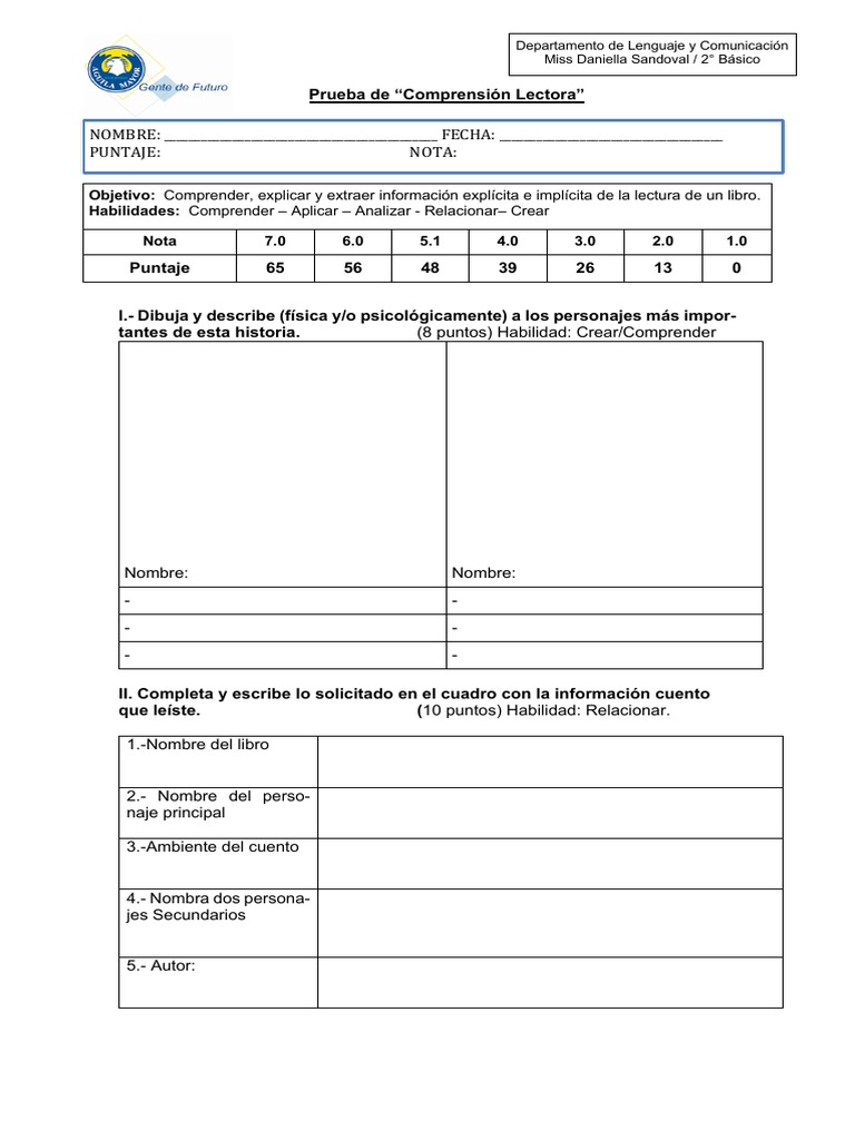 Prueba de Lectura Nada Me Resulta | PDF