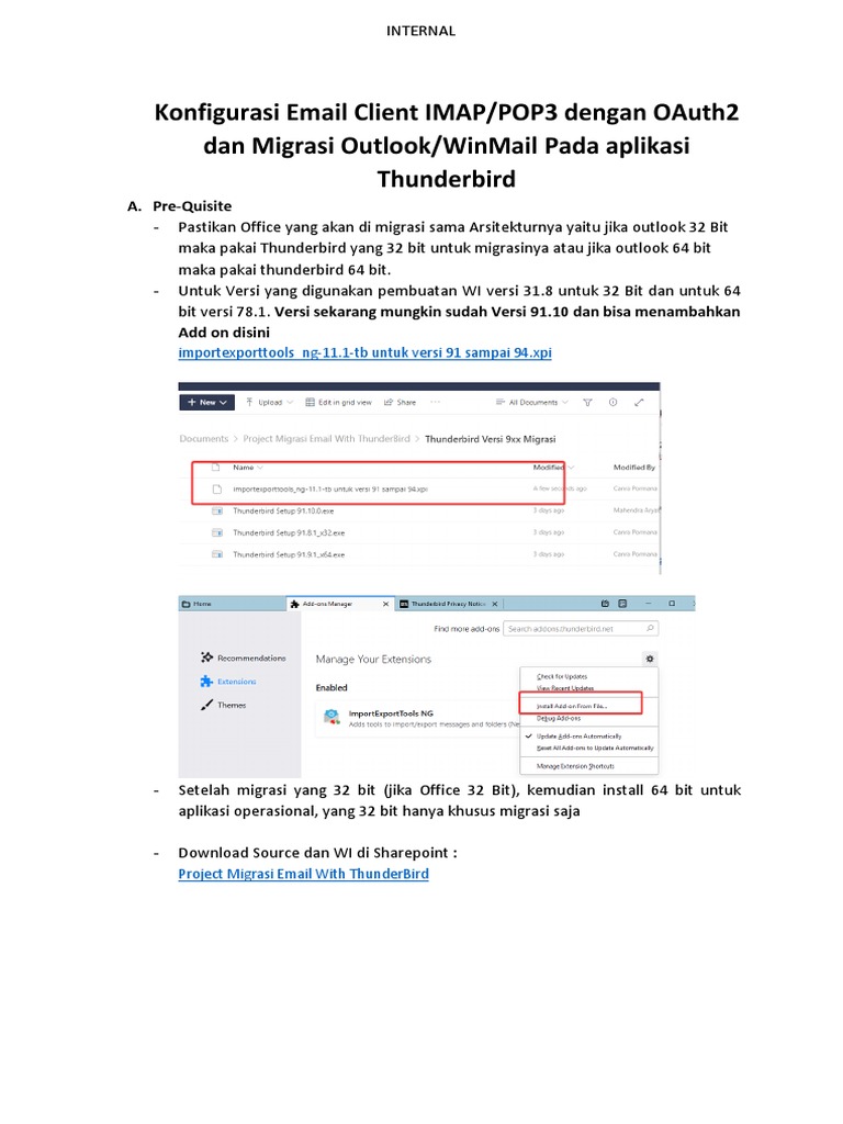 Migrasi Email dari Outlook ke Thunderbird | PDF