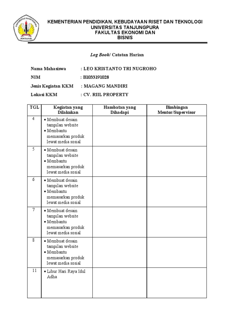 Logbook Bulanan | PDF