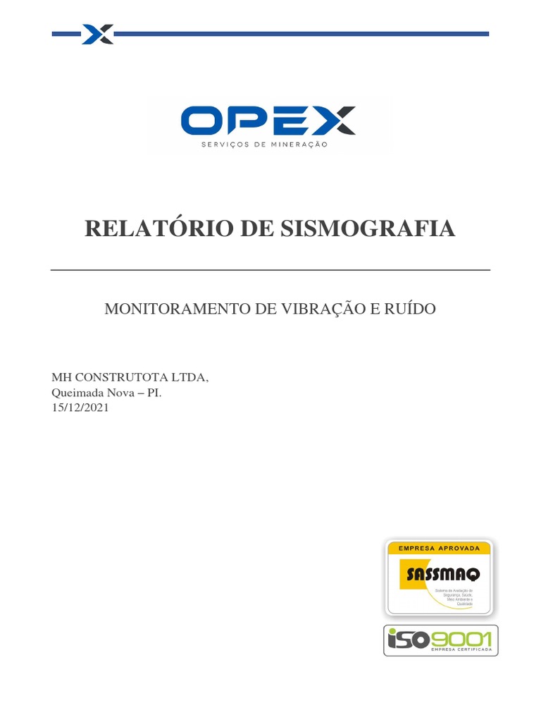 Relatório Sismográfico | PDF | Barulho | Acústica