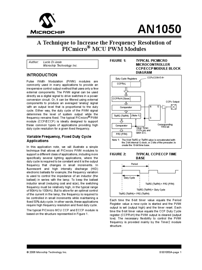 Increase The Frequency Resolution Of Pwm Modules Pdf Pic Microcontroller Microcontroller
