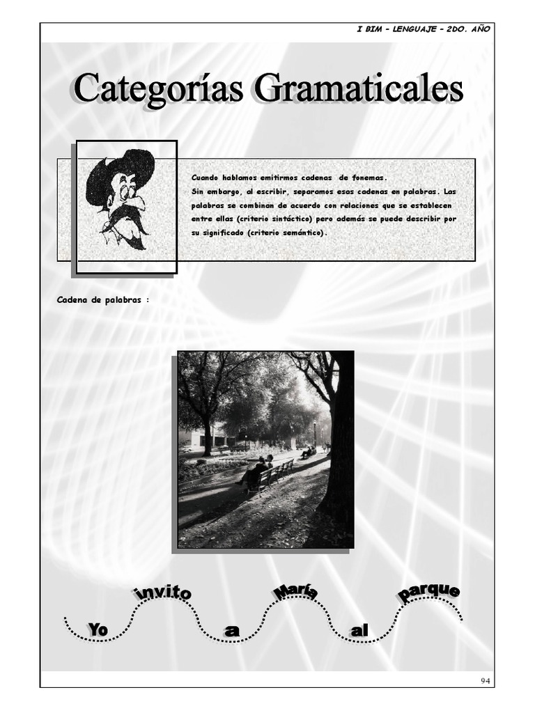 Clasificación de Categorías Gramaticales | PDF | Palabra | Parte del ...