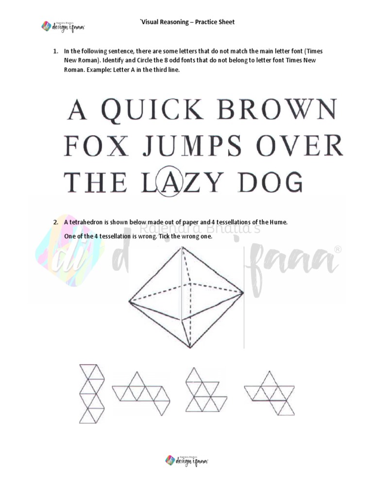 Visual Reasoning - Practice Sheet | PDF | Triangle | Shape