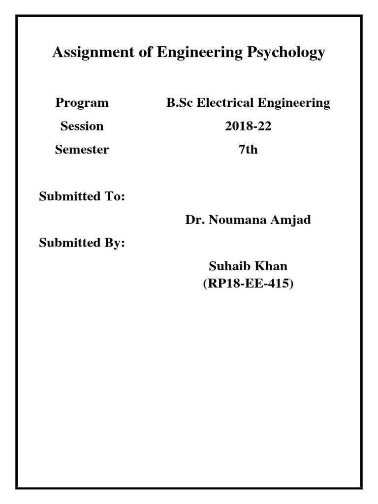 EP Assignment RP18 EE 415 | PDF | Cognitive Behavioral Therapy | Behaviour Therapy