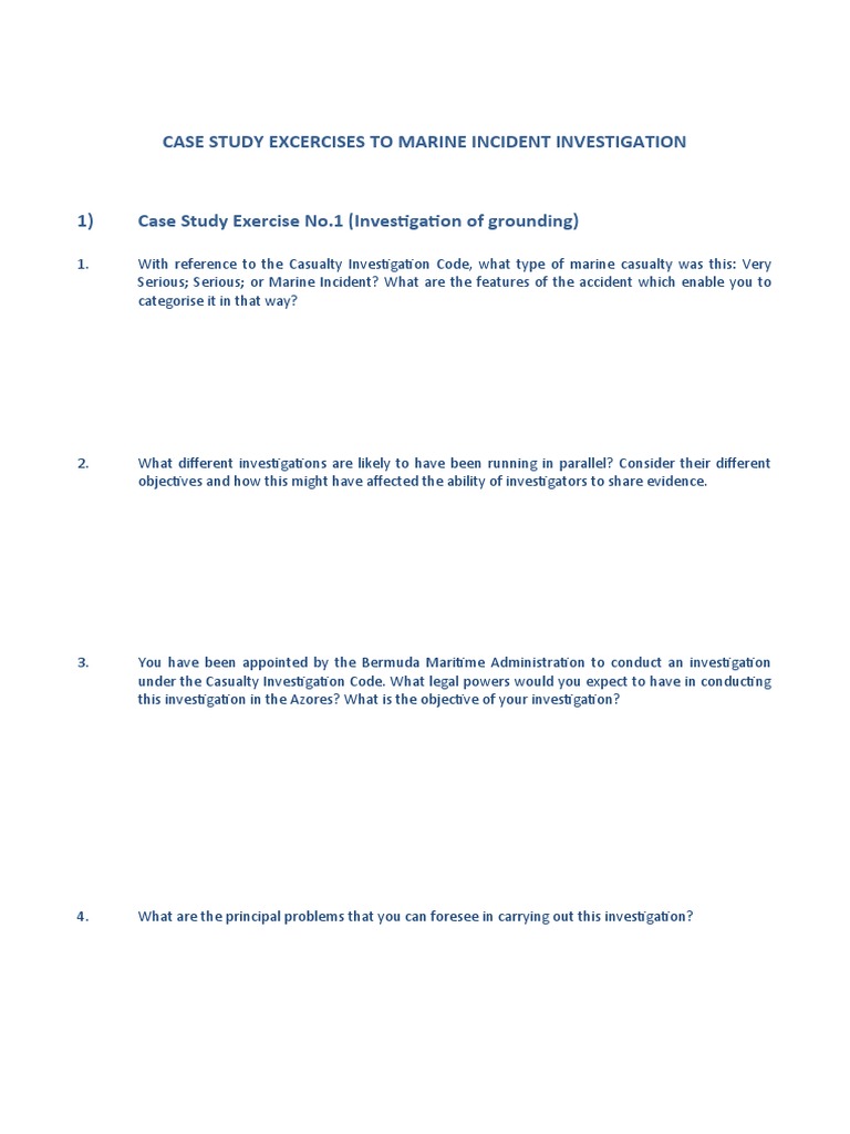 Marine Incident Investigation Case Studies | PDF | Social Science | History
