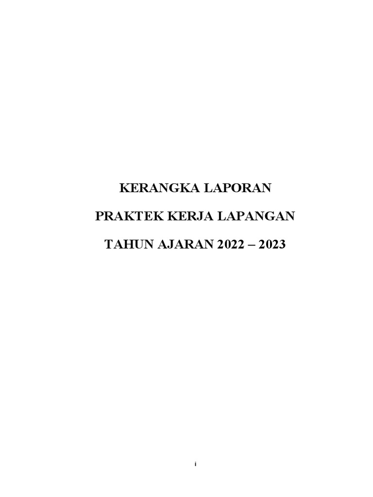 Kerangka Laporan PKL | PDF