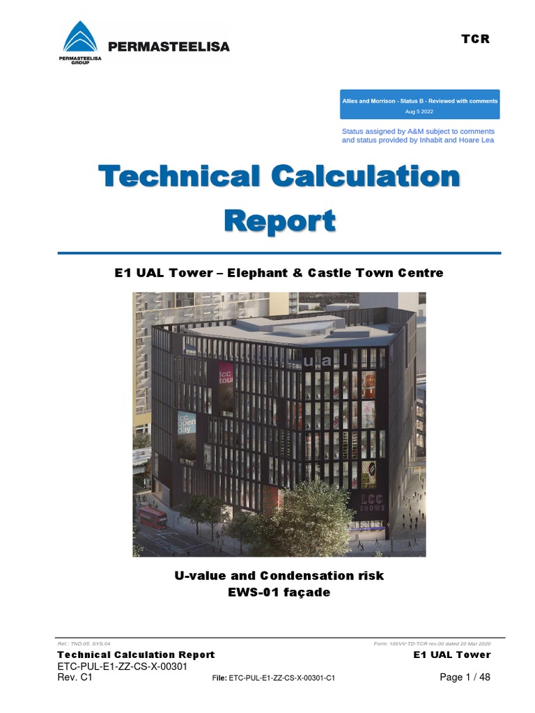 Technical Calculation E1 UAL Tower | PDF | Building Insulation | Physical Chemistry