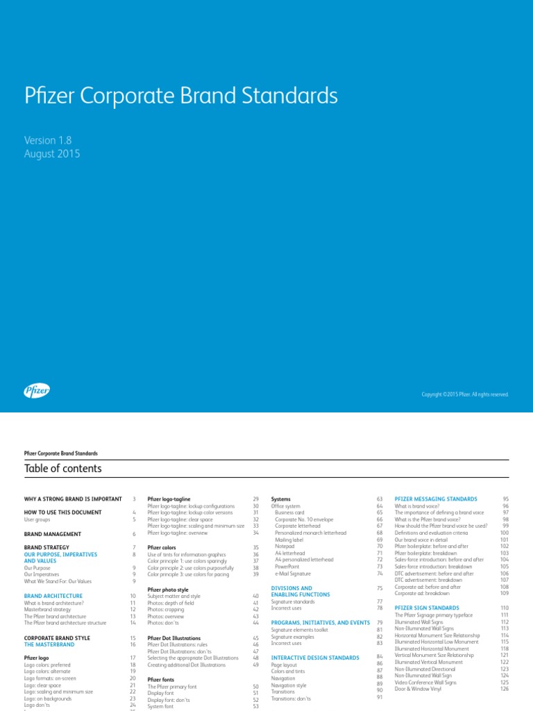 Pfizer-Brandbook 2015 | PDF | Brand | Logos