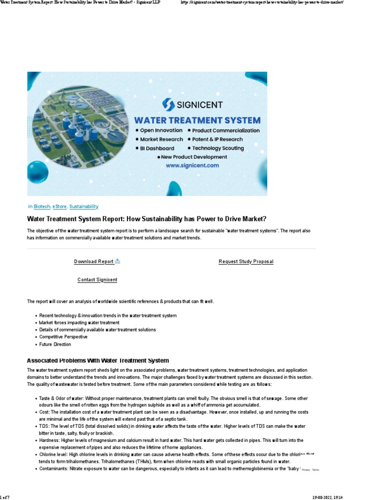 Water Treatment System Report How Sustainability Has Power To Drive ...