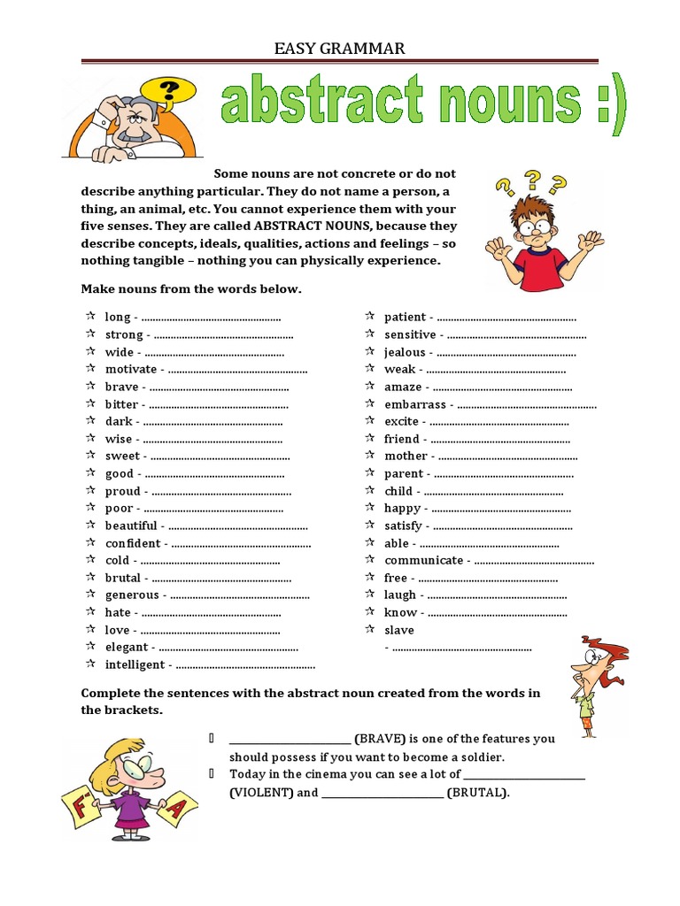 Abstract Nouns | PDF | Noun | Psychology