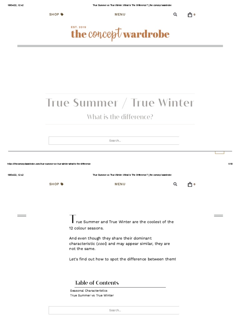 True Summer Vs True Winter - What Is The Difference - The Concept Wardrobe | PDF | Color | Blue