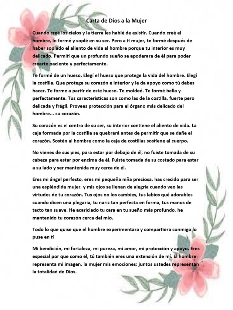 Carta de Dios A La Mujer HM Pili | PDF