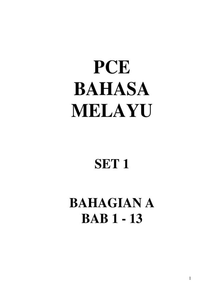 PCE Set 1 Bah A | PDF