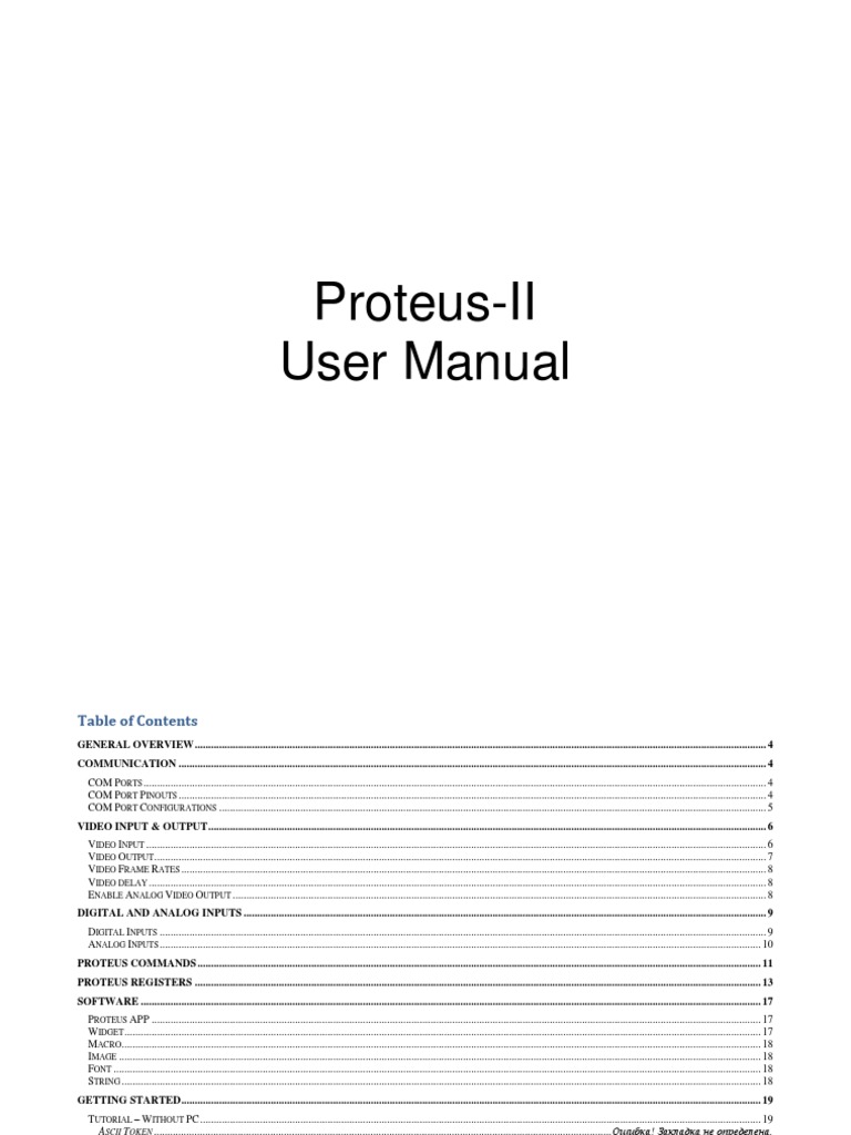 VideoLogix Proteus-II User Manual | PDF | Hdmi | Video