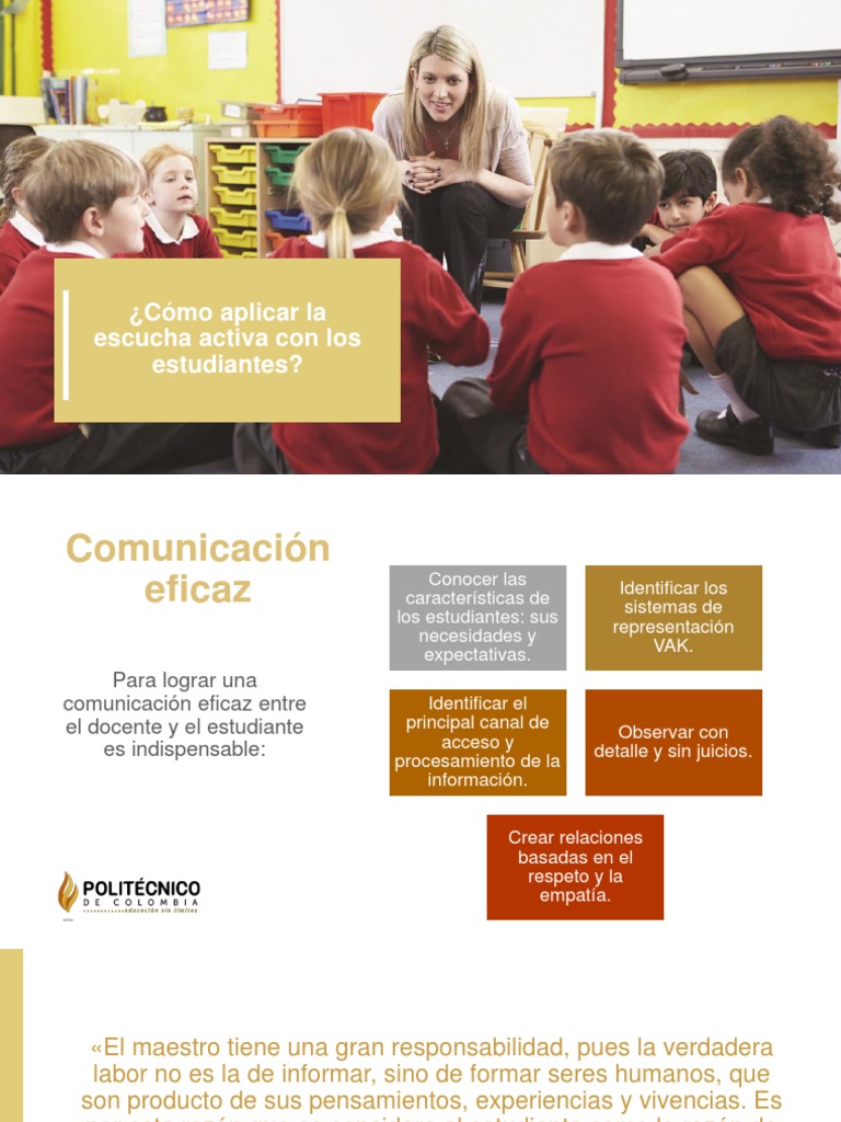 Escucha activa en el aula: claves y aplicación | PDF
