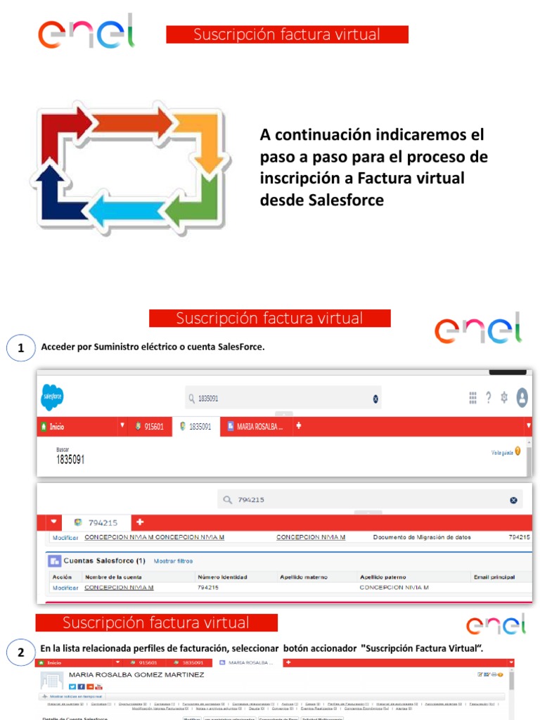 Proceso de Inscripción A Factura Virtual en Salesforce | PDF