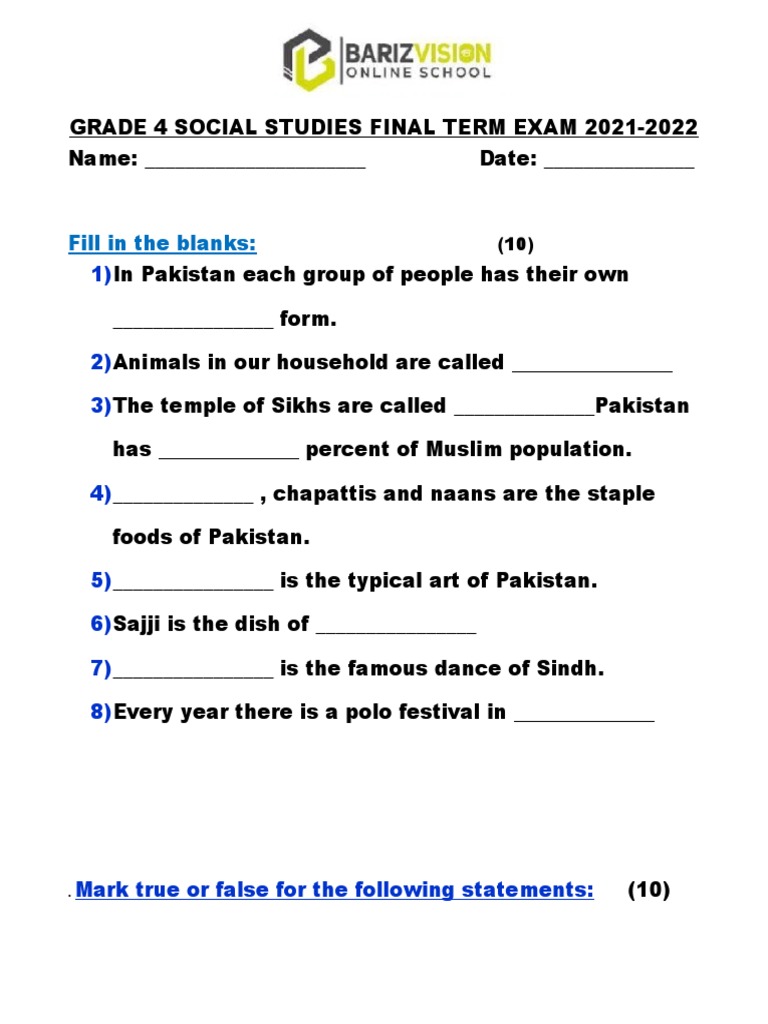 Grade 4 Social Studies Exam Review | PDF | Indian Religions | Religious ...