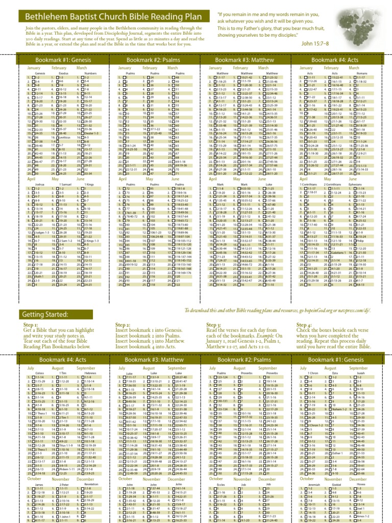 Bible Reading Plan | PDF | Religion & Spirituality