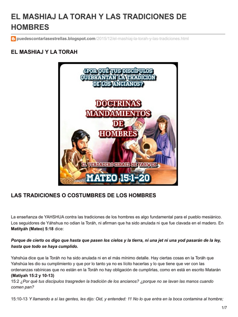 El Mashiaj La Torah y Las Tradiciones de Hombres | PDF | Talmud | Judaísmo