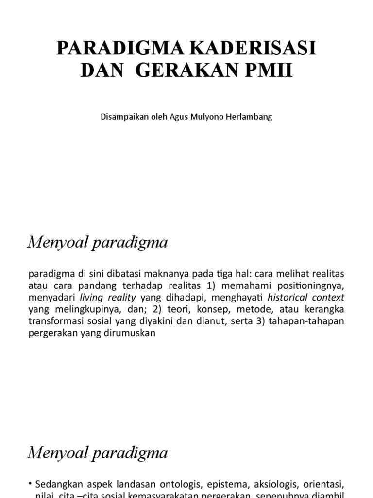 Paradigma Gerakan Pmii | PDF