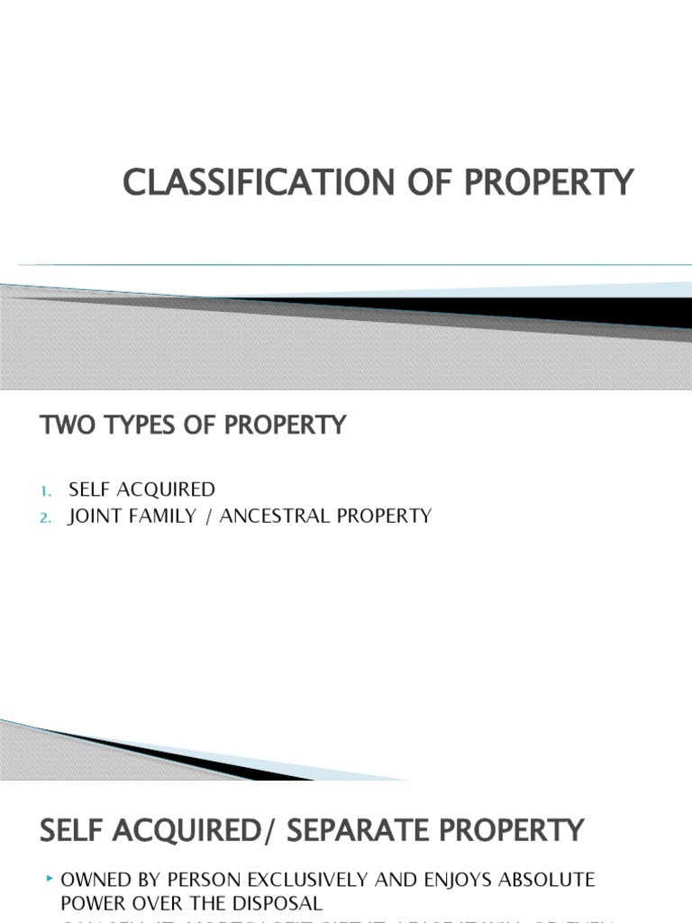 Property Classification in Hindu Law | PDF | Property | Social ...