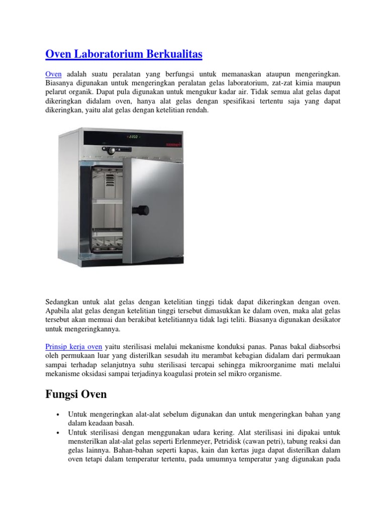Panduan Penggunaan Oven Laboratorium | PDF