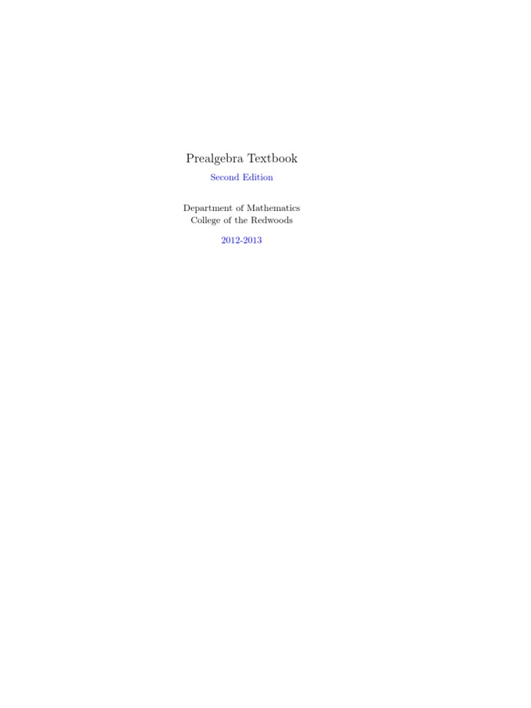 Pre Algebra | PDF | Bracket | Fraction (Mathematics)