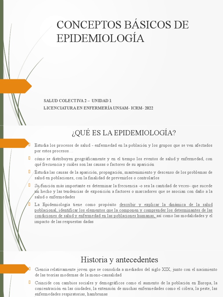 Conceptos Básicos de Epidemiología - sc2 - 2022 | PDF | Epidemiología | Ciencias de la Salud