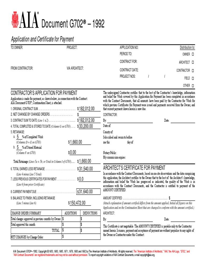 AIA G702-G703 - Application and Certificate For Payment and ...