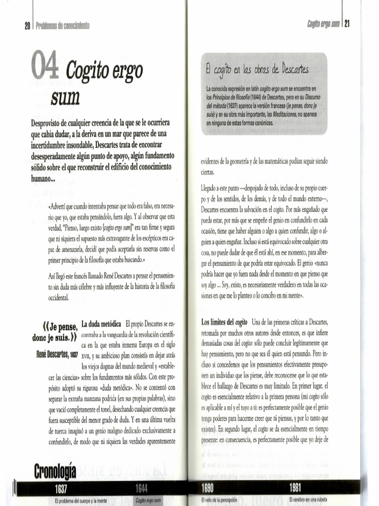 Cogito Ergo Sum - Descartes 1-2 | PDF | René Descartes | Teorías ...