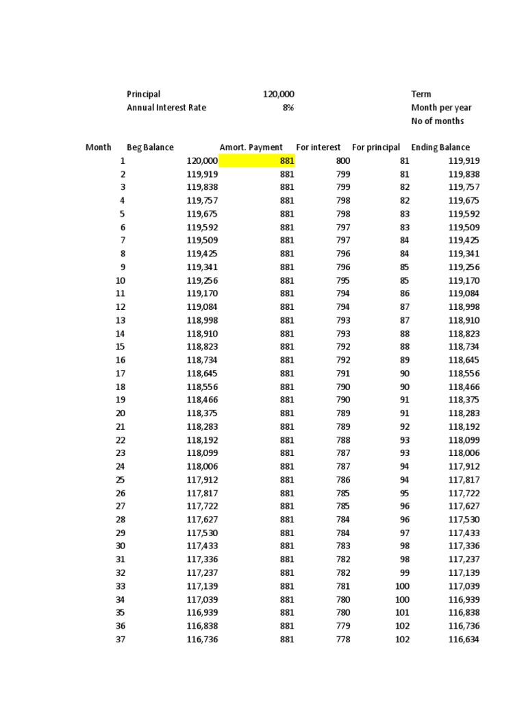 Amortization Schedule PDF Template | PDF