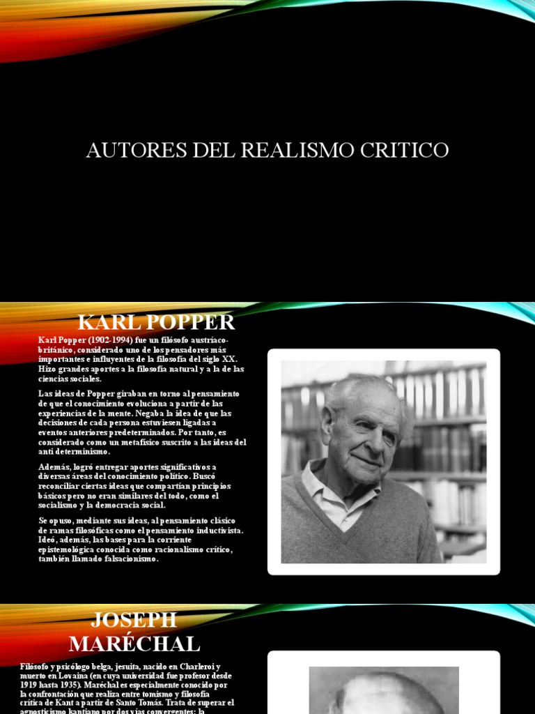 Principales Autores del Realismo Crítico | PDF | Sicología | Cognición
