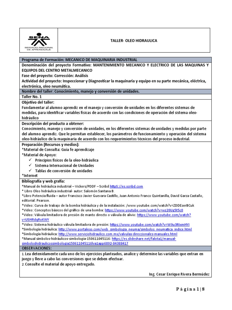 Hidraulica c3. Garcia Moreno Guia 1 | PDF | Ingeniería mecánica