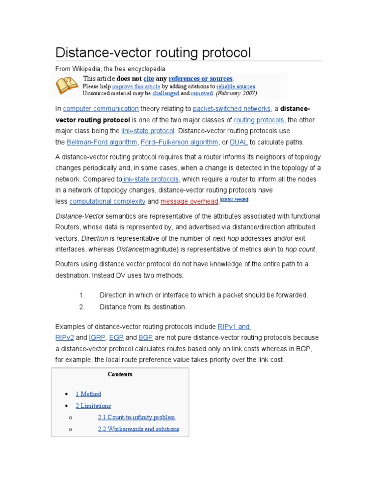 Distance Vector Algorithm | PDF | Routing | Communications Protocols