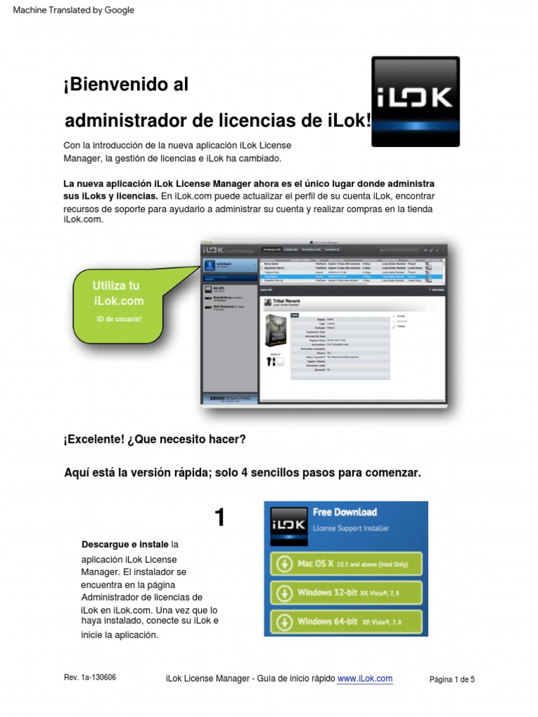 Guía Rápida de iLok License Manager | PDF | Contraseña | Usuario (informática)