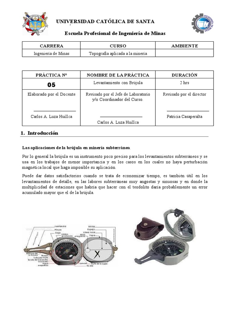 Practica #5 Levantamiento Con Brujula | PDF | Brújula | Azimut