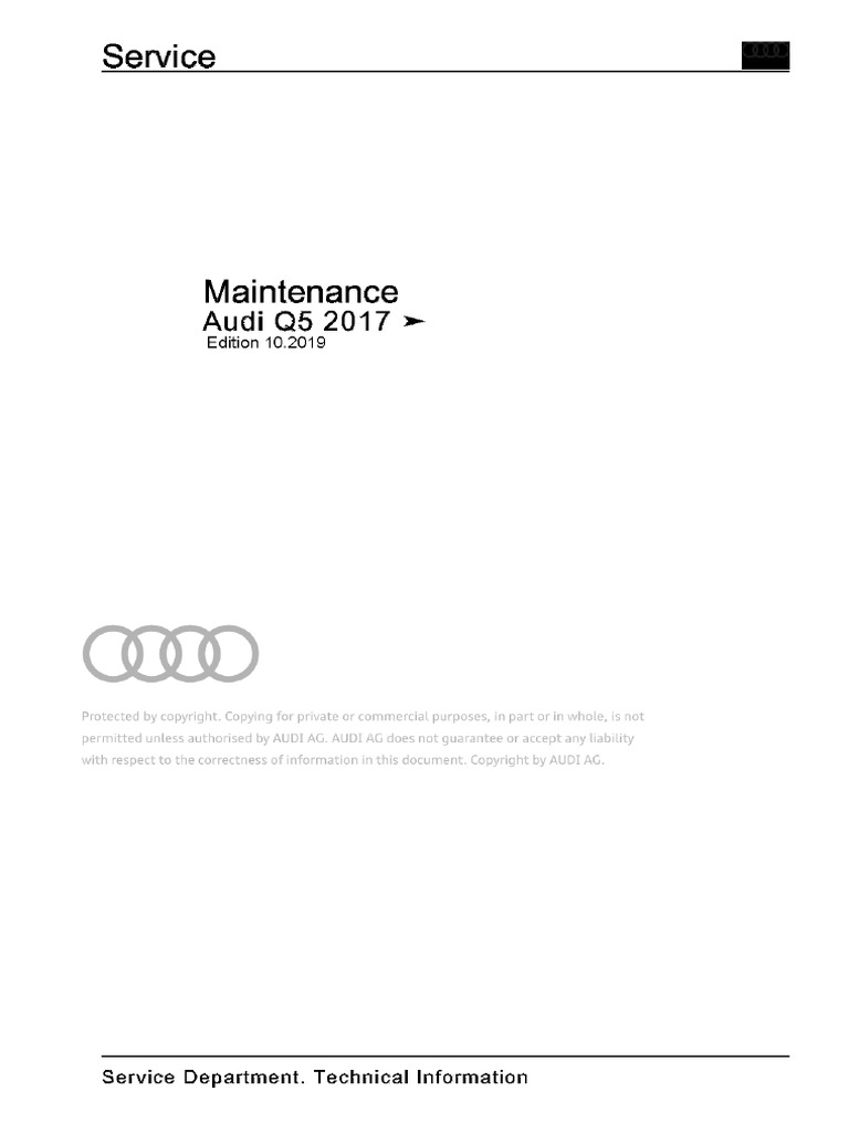 Audi Q5 (FY, FYB) - Maintenance - Get Free PDF | PDF