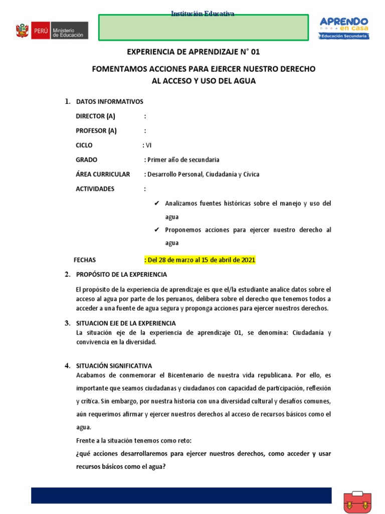 E.A 1 DPCC 1º Sec | PDF | Aprendizaje | Evaluación
