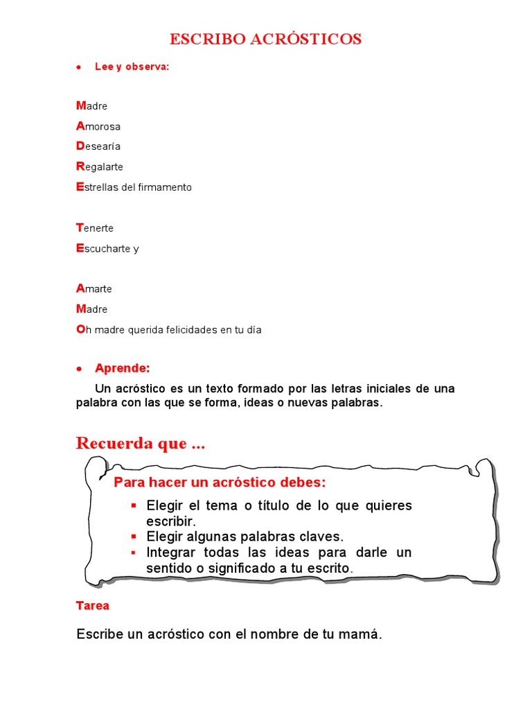 ACRÓSTICOS 01 | PDF
