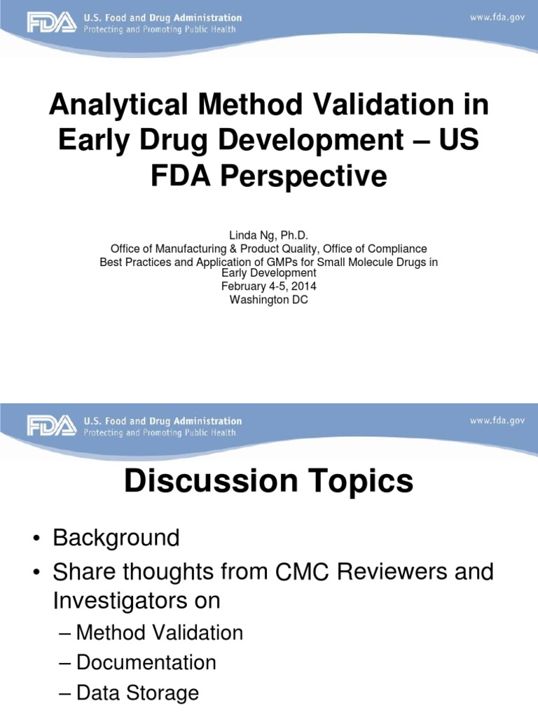 GMPs Workshop - Analytical Method Validation (Regulatory Perspective ...
