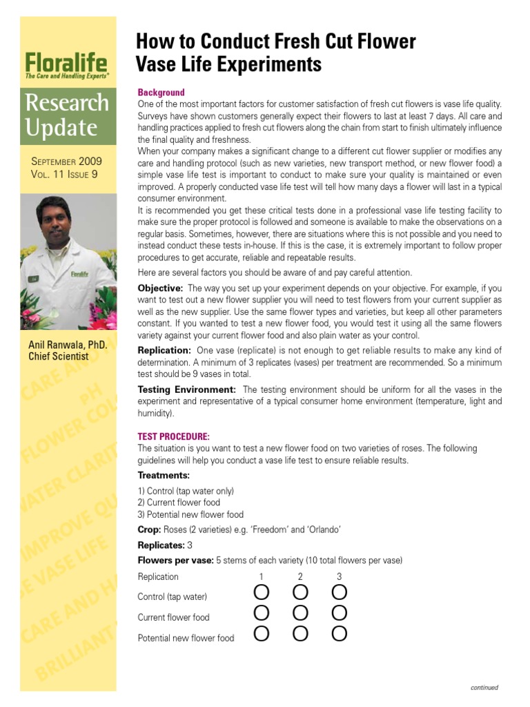 Research Update: How To Conduct Fresh Cut Flower Vase Life Experiments ...